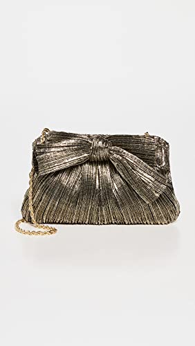 Loeffler Randall Women's Mini Pleated Frame Clutch with Bow, Gold, One Size