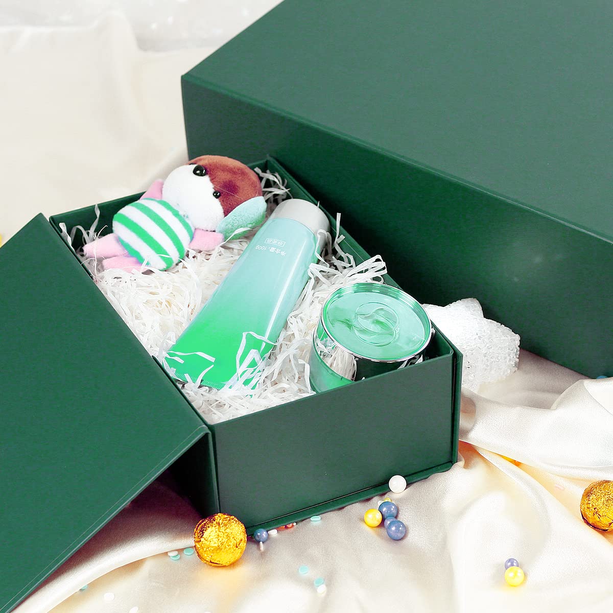 MOZRRO Gift Box with Lids, 9.85 x 5.95 x 3.15 In Magnetic Closure Collapsible Gift Boxes for Gift Packaging, Gift Box for Christmas,Mothers Day,Fathers Day,Graduations,Weddings,Birthdays Gifts