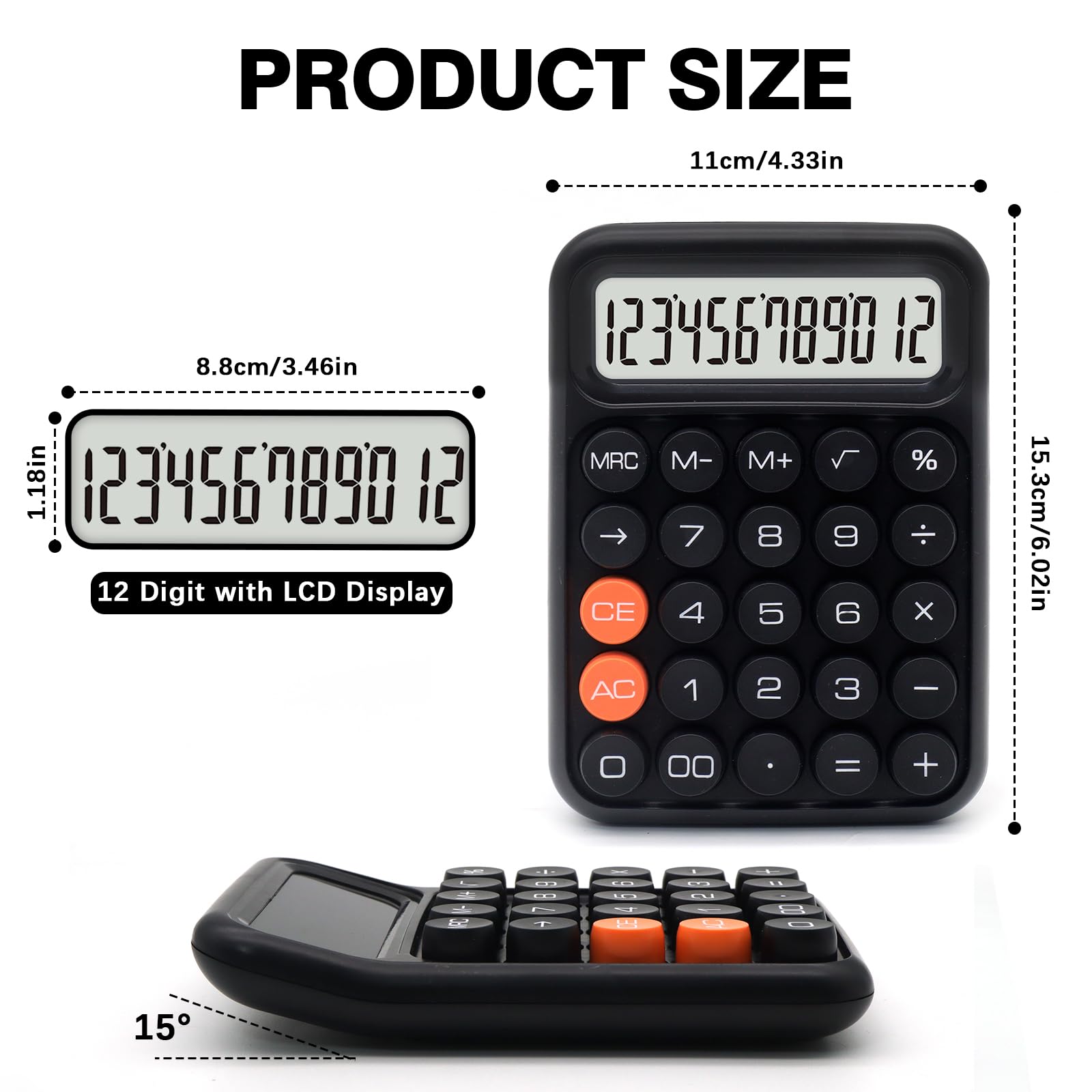Purple Calculator, UPIHO Basic Office Calculator, Desktop Calculator 12 Digit with Large LCD Display for Purple Office Supplies with Sensitive Button, Purple Desk Accessories, School Supplies