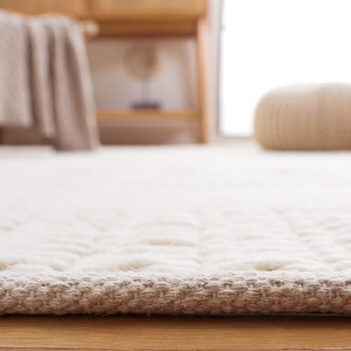 SAFAVIEH Natura Collection Accent Rug - 4' x 6', Ivory, Handmade Moroccan Boho Wool, Ideal for High Traffic Areas in Entryway, Living Room, Bedroom (NAT218A)
