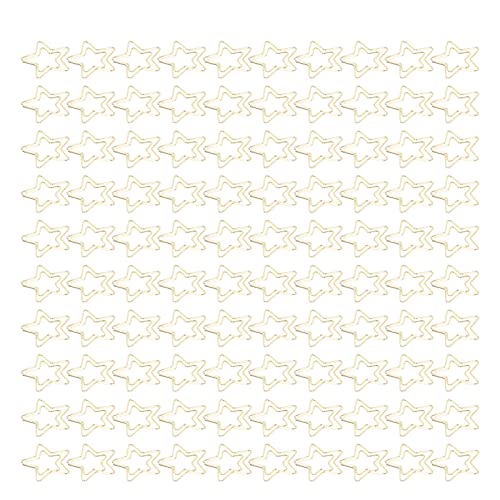 100Pcs Metal Paper Clips, Electroplating Golden Bookmark Marking Clips for School Office Personal Document Organizing(Star)