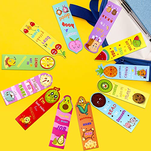 Aphrordity 36 Pieces Bookmarks for Kids Scratch and Sniff Bookmarks Food and Fruit Scented Bookmark for Enhances Children's Interest in Reading and Enhances The Reading Environment.12 Styles
