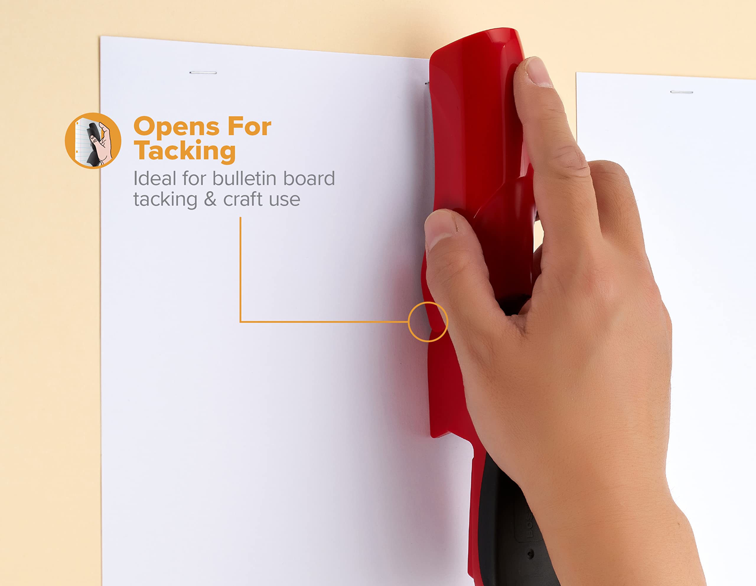 Bostitch Office Heavy Duty 40 Sheet Stapler with 1250 Staples & Claw Remover, Small Stapler Size, Fits into The Palm of Your Hand, Value Pack, Red (B175-RED-VP)