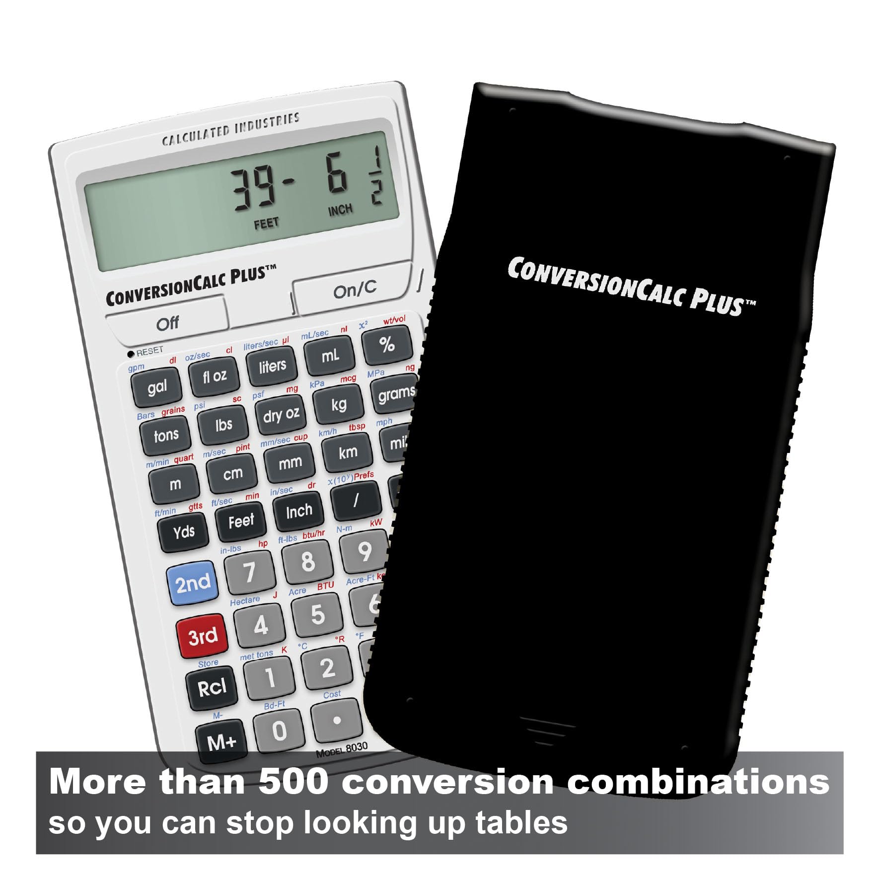 Calculated Industries 8030 ConversionCalc Plus Ultimate Professional Conversion Calculator Tool for Health Care Workers, Scientists, Pharmacists, Nutritionists, Lab Techs, Engineers and Importers