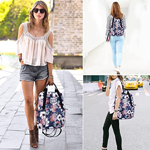 KAMO Women Fashion Backpack Purse Multi Pockets Original Print Daypack Casual Sling Bag for Women Girls