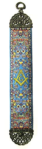 Square & Compass Blue Tapestry Masonic Bookmark - [9'' x 2'']
