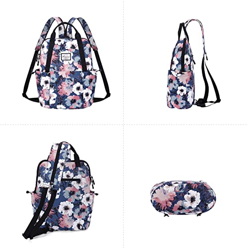 KAMO Women Fashion Backpack Purse Multi Pockets Original Print Daypack Casual Sling Bag for Women Girls