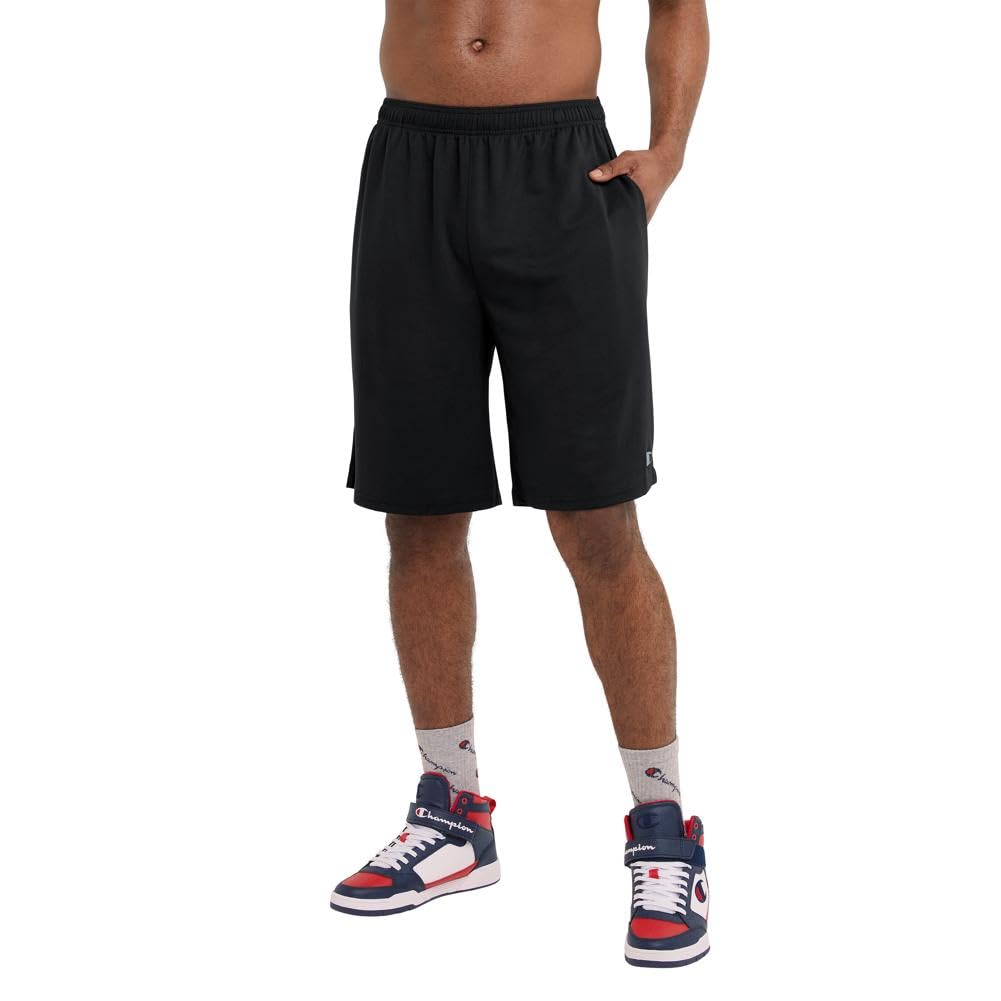 Champion Sport, Moisture Wicking, Athletic Men, Gym Shorts (Reg Tall), Black C Logo, 3X-Large Big