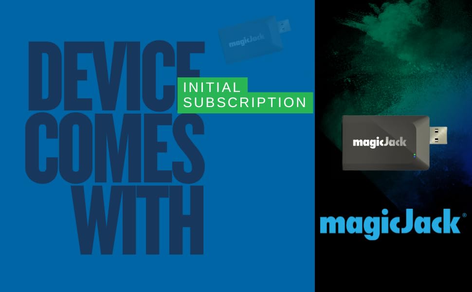 magicJack, New 2022 VOIP Phone Adapter, Portable Home and On-The-Go Digital Service. Unlimited Calls to US and Canada. NO Monthly Bill | Featuring magicIN™ & magicOUT™ Service