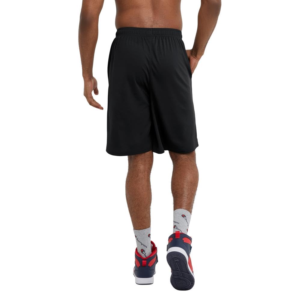 Champion Sport, Moisture Wicking, Athletic Men, Gym Shorts (Reg Tall), Black C Logo, 3X-Large Big