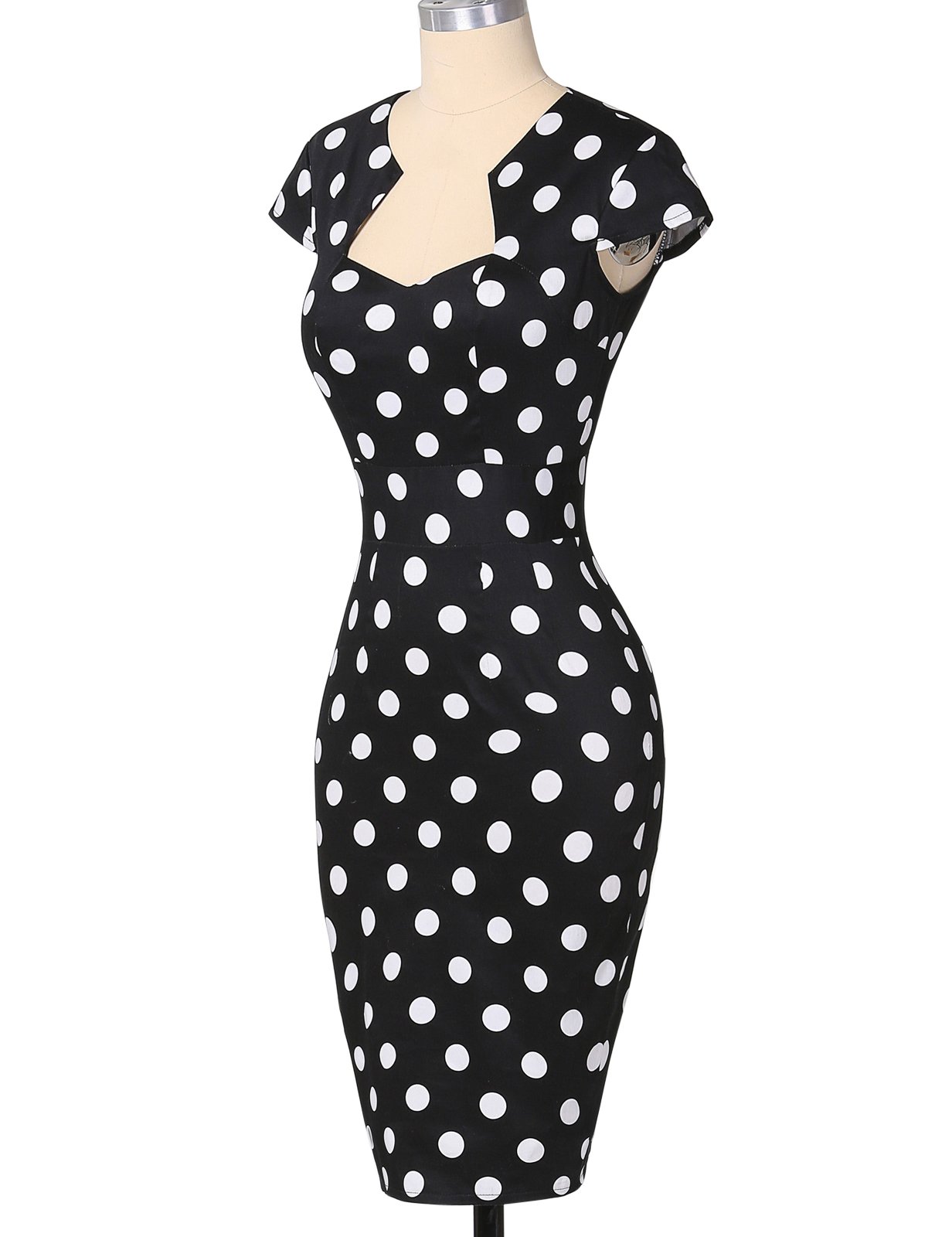 GRACE KARIN Womens 50s Cap Sleeve Cocktail Vintage Dress Black White Wiggle Dress