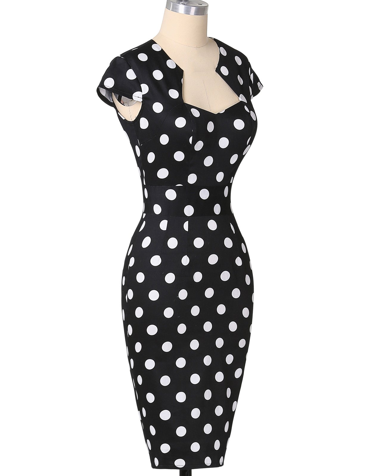GRACE KARIN Womens 50s Cap Sleeve Cocktail Vintage Dress Black White Wiggle Dress