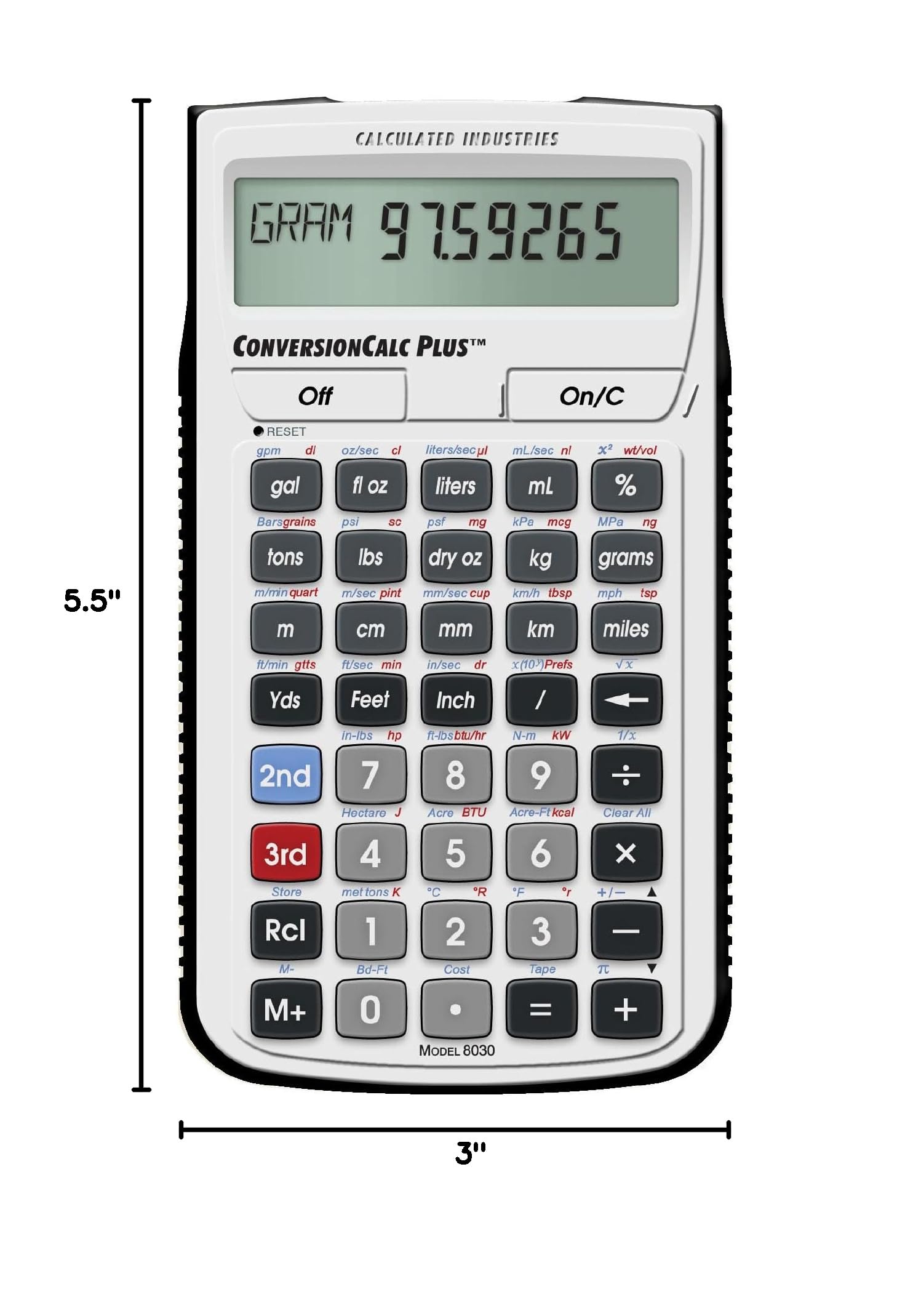 Calculated Industries 8030 ConversionCalc Plus Ultimate Professional Conversion Calculator Tool for Health Care Workers, Scientists, Pharmacists, Nutritionists, Lab Techs, Engineers and Importers