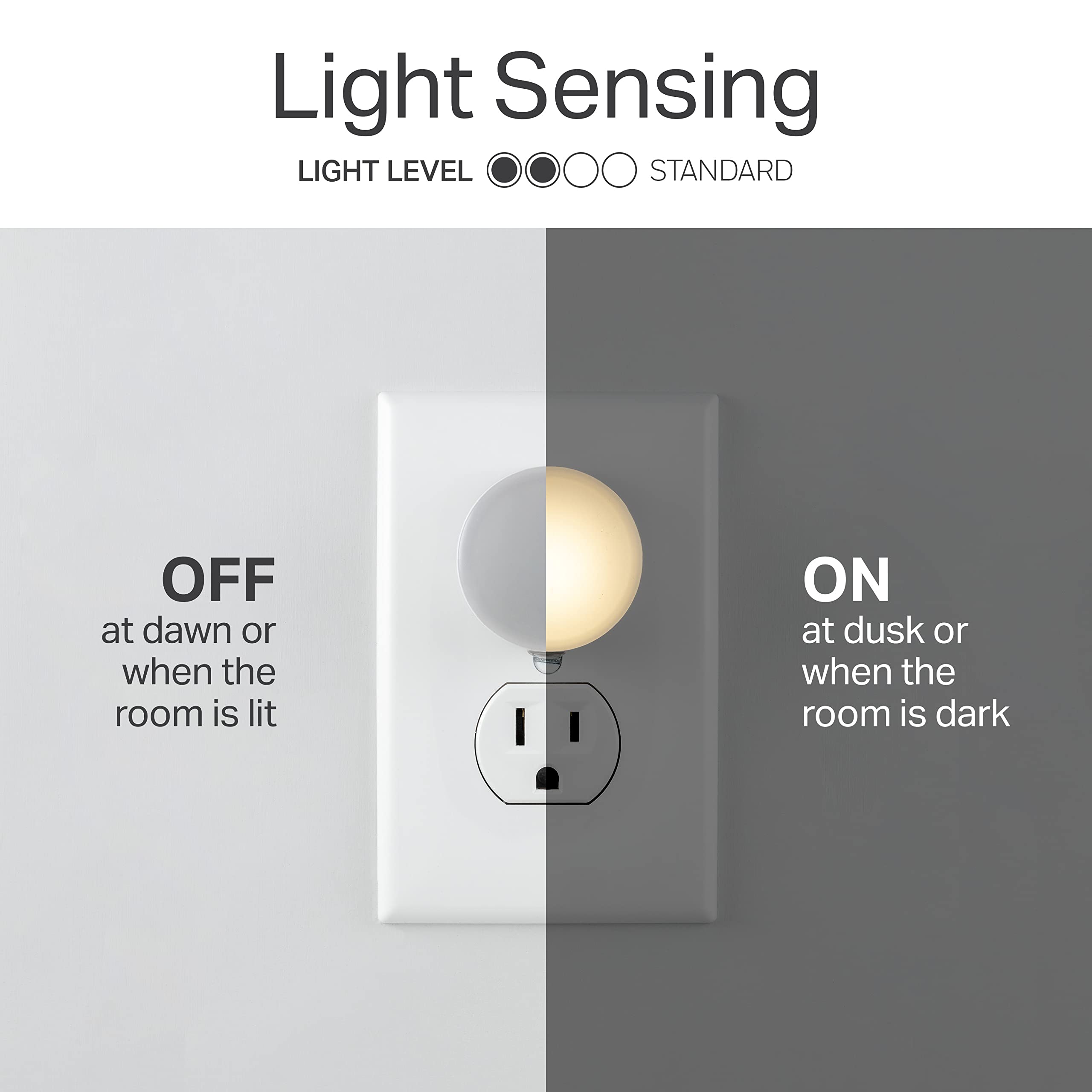 Lights By Night, Mini LED Night Light, Plug-In, Dusk to Dawn Sensor, Warm White, Compact, UL-Certified, Ideal for Bedroom, Bathroom, Nursery, Hallway, Kitchen, 45176, 6 Pack