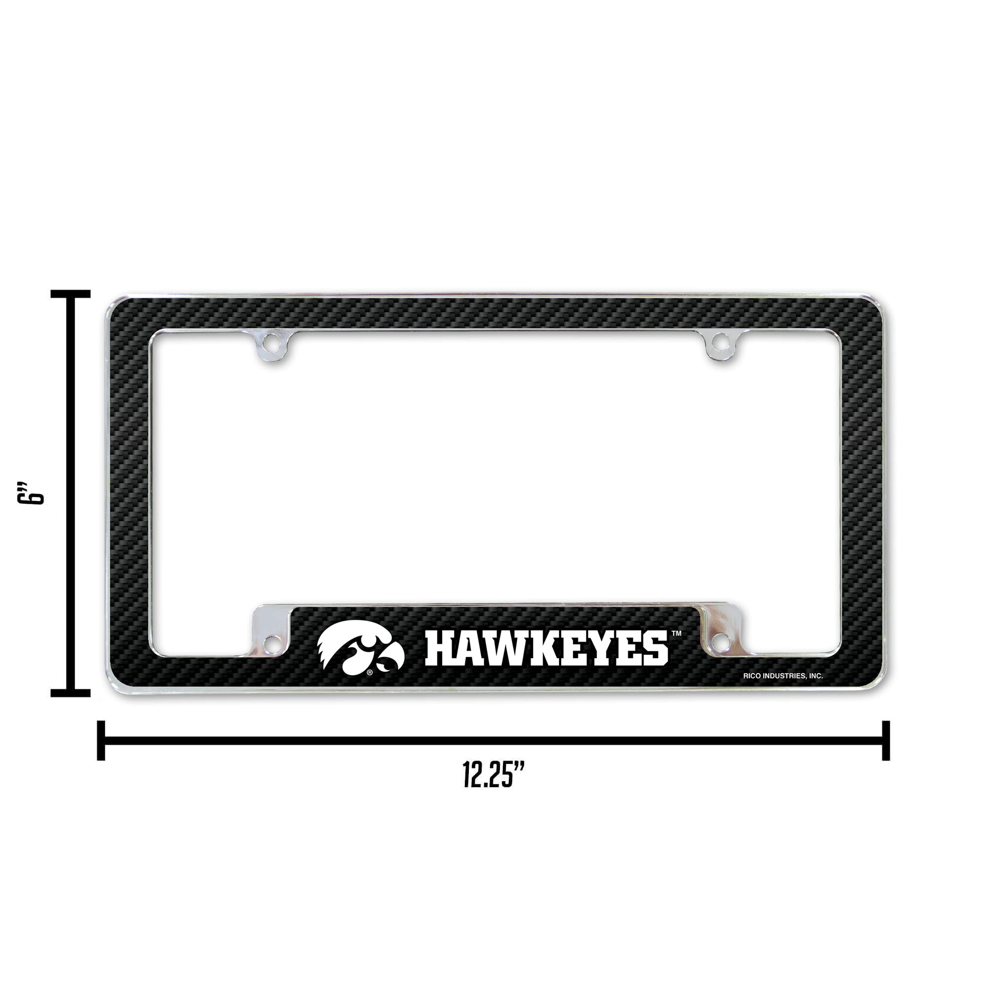 Rico AFC250101BCF Iowa University - Carbon Fiber Design - All Over Chrome Frame,Multi,12" x 6"