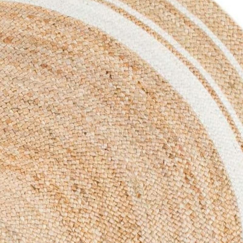 Manvi Exports Natural Jute Scalloped Rug - Handwoven Bohemian Decorative Custom Rug