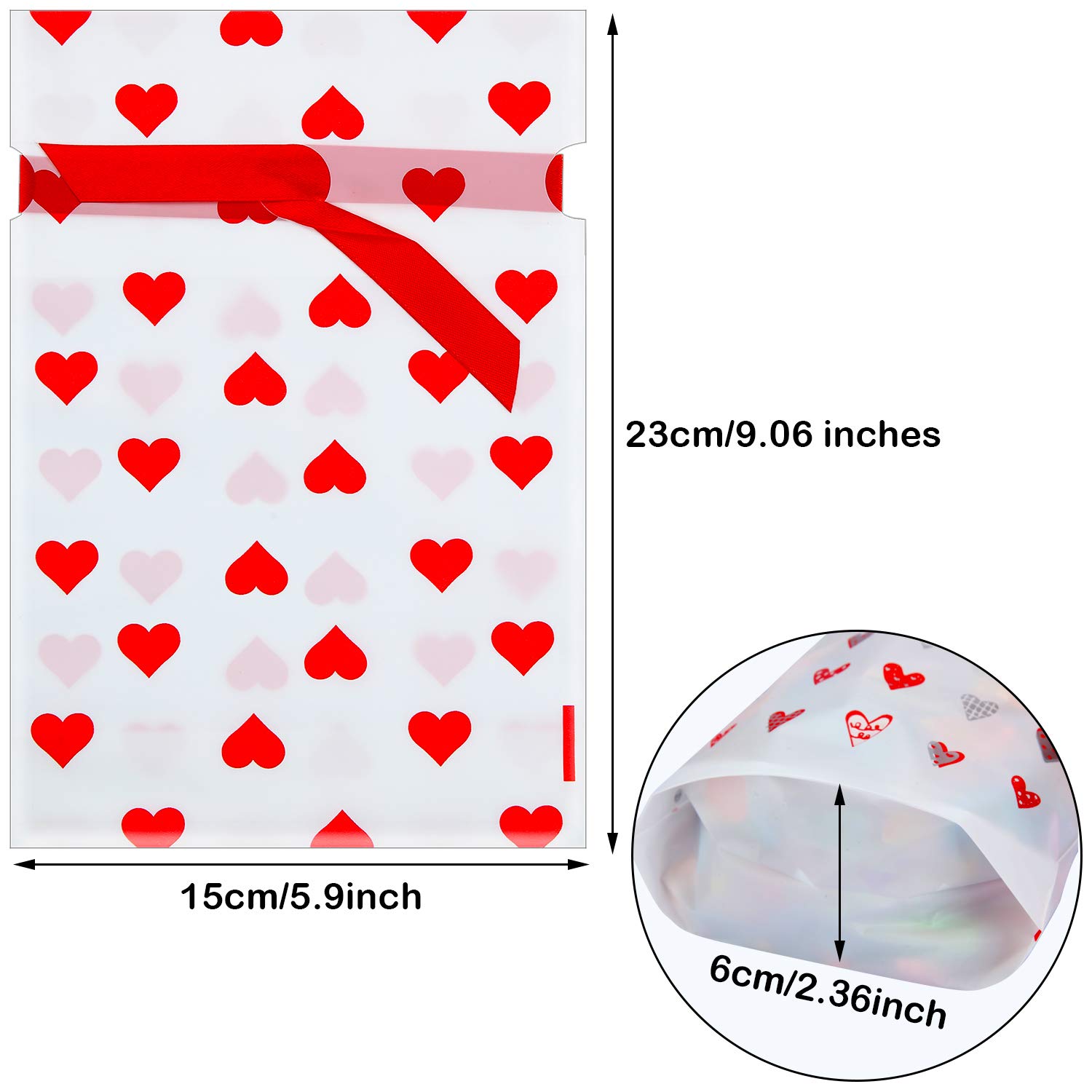 32 Pieces Valentine's Day Drawstring Candy Bags Heart Love Theme Candy Pouches Bags for Valentine's Day Wedding Party