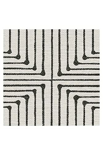 RUGGABLE x Jonathan Adler Washable Rug - Perfect Modern Area Rug for Living Room Bedroom Kitchen - Child Friendly - Stain & Water Resistant - Inkdrop Black & Ivory White 8'x10' (Standard Pad)