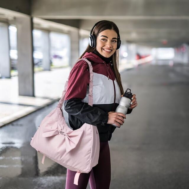 WOLT Gym Bag For Women, Pink Yoga Mat Bag with Shoes Compartment, Wet Pocket and Water Bottle Pocket