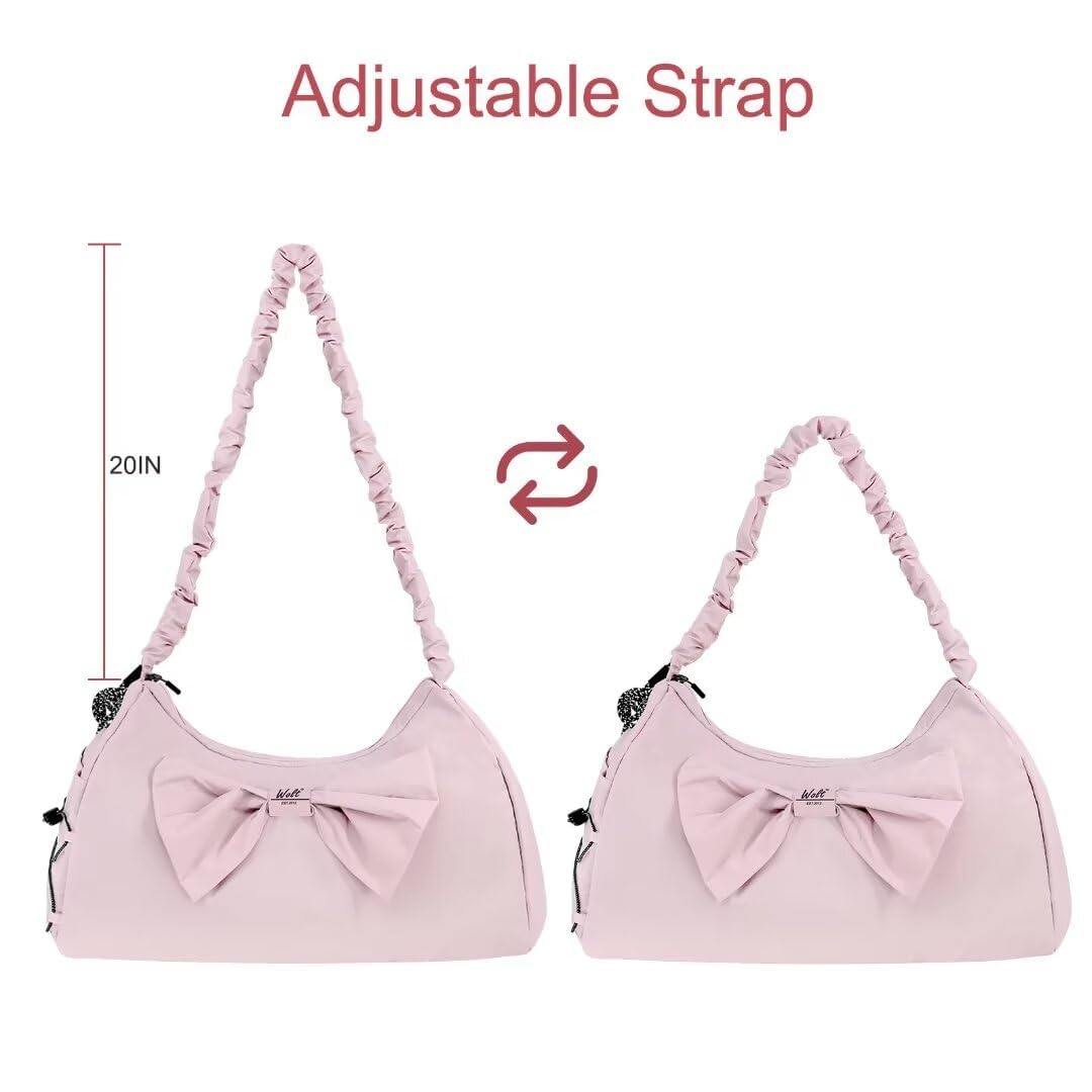 WOLT Gym Bag For Women, Pink Yoga Mat Bag with Shoes Compartment, Wet Pocket and Water Bottle Pocket