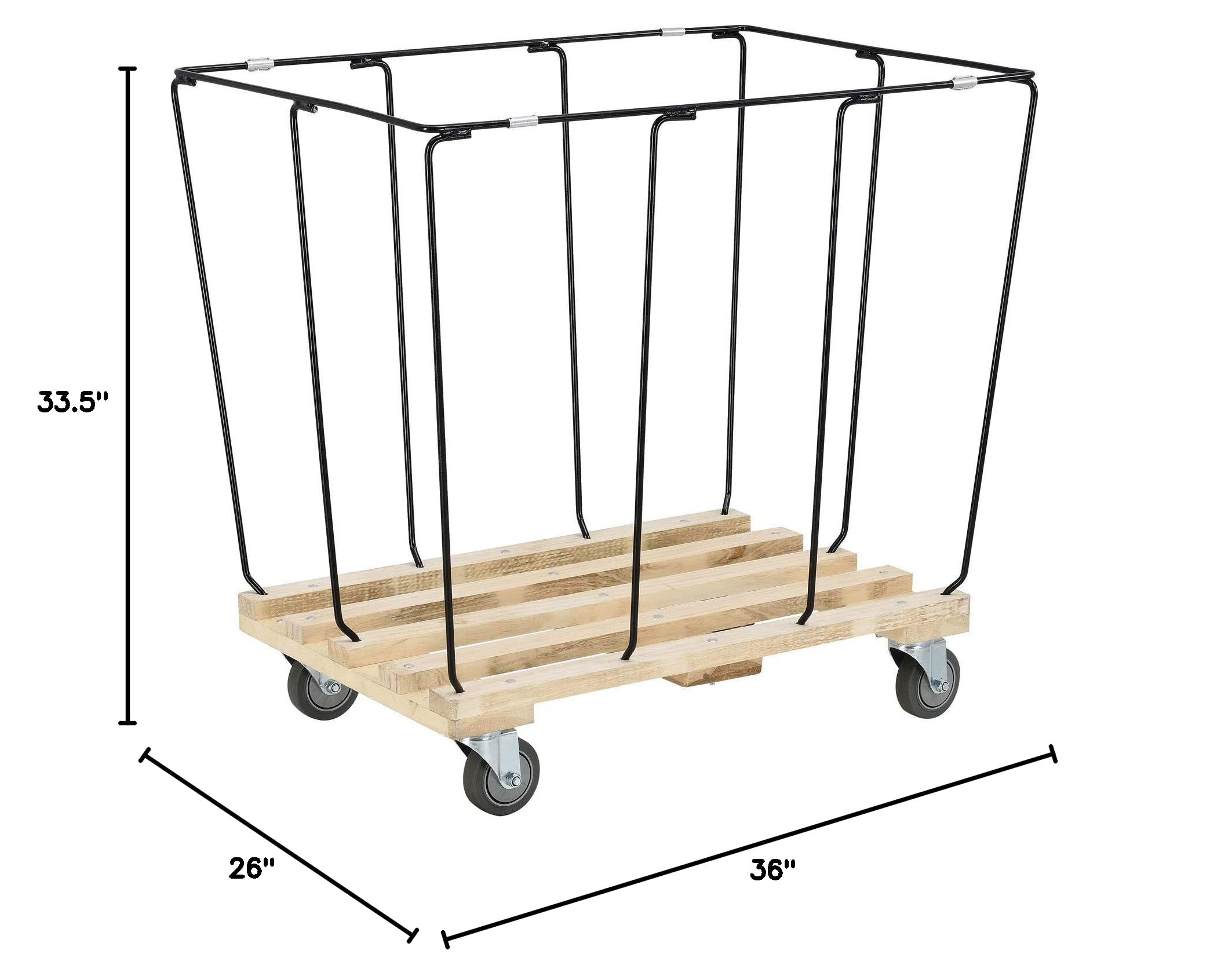 Global Industrial 12 Bushel, Canvas Basket Bulk Truck, 36" L x 26" W x 33-1/2"H, Unassembled