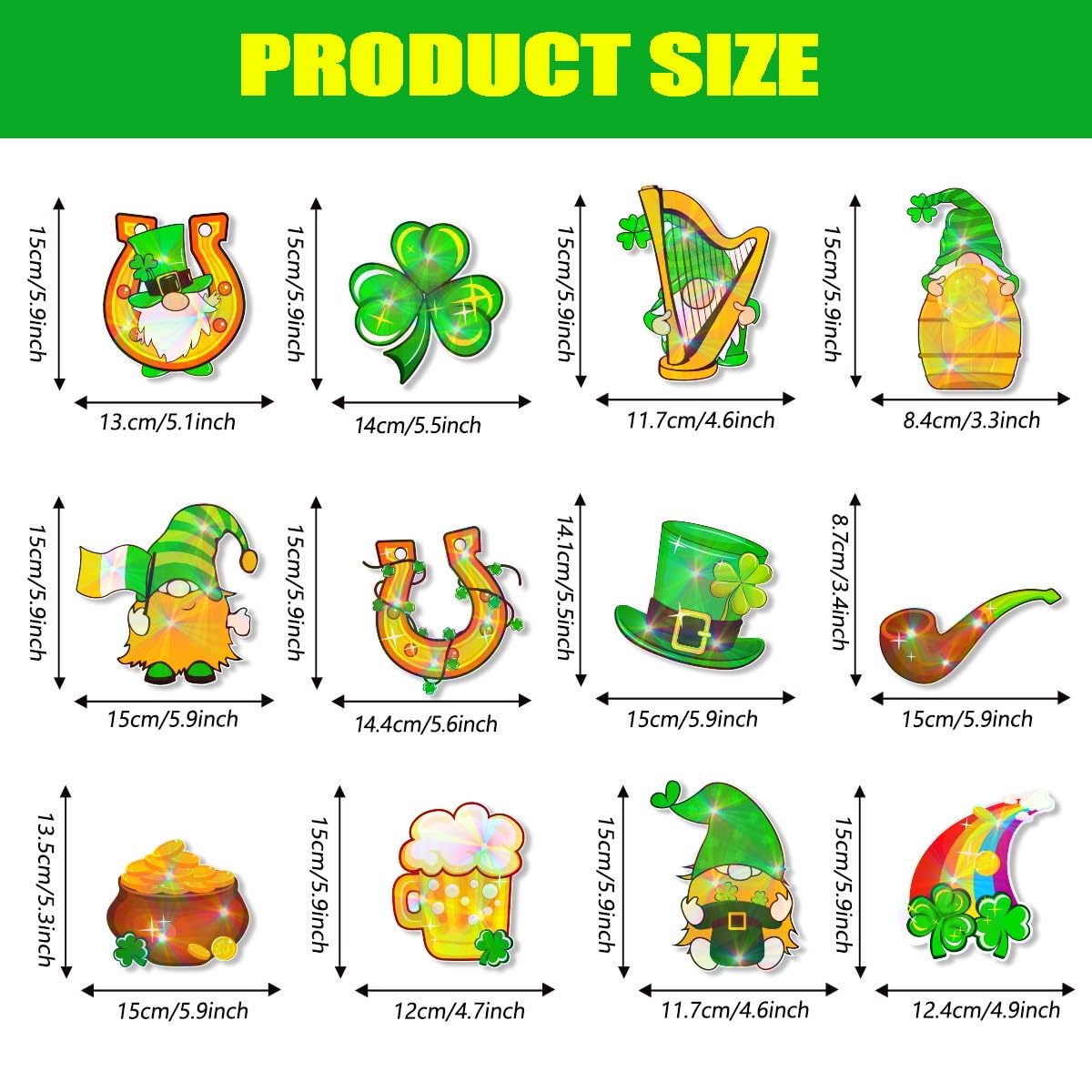 St Patricks Day Decorations 24 PCS, Shamrock LUCKY Banner Garlands Clover Hanging Swirls Irish Decor for Home Saint Patrick Party Supplies