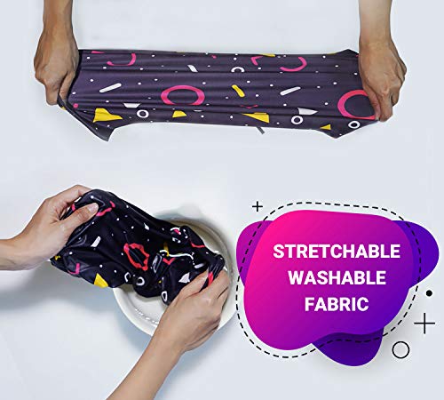 4 Pack Premium Book Covers for Hardcover, Book Covers Stretchable Up to 9x12, Unique Pattern Book Covers for Textbooks, Fabric Cloth Ideal for Comic Book Sleeve, Jumbo Book Socks, Textbook Holder