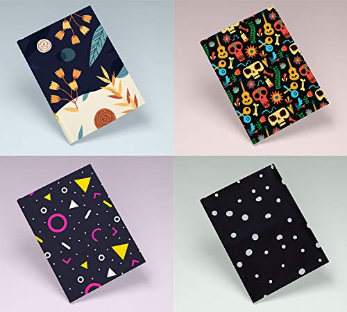 4 Pack Premium Book Covers for Hardcover, Book Covers Stretchable Up to 9x12, Unique Pattern Book Covers for Textbooks, Fabric Cloth Ideal for Comic Book Sleeve, Jumbo Book Socks, Textbook Holder