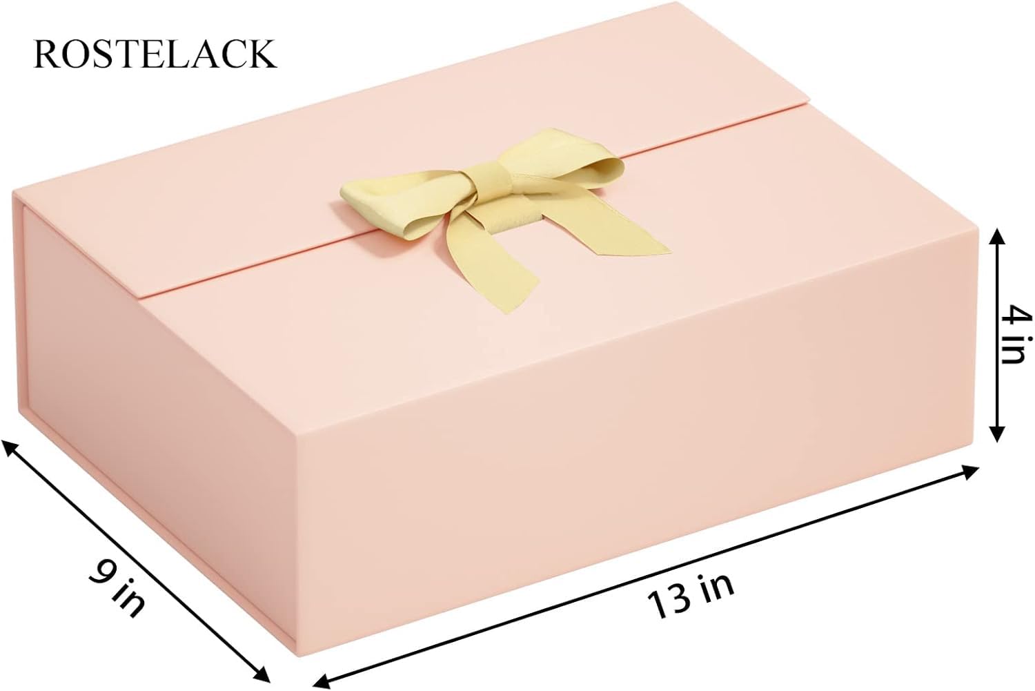 Black Gift Box With Lid 13" X 9" X 4", Deluxe Gift Box With Ribbon Greeting Card and Magnet Closure, Suitable for Wedding, Mother'S Day, Bridesmaid Gift, Graduation, Christmas, Holiday, Birthday, Etc.Black