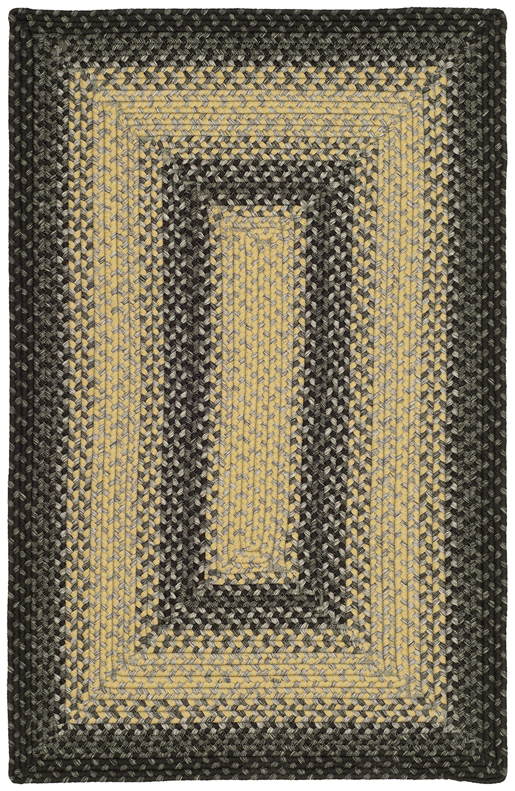 SAFAVIEH Braided Collection 2'6" x 4' Black / Grey BRD311A Handmade Country Cottage Reversible Accent Rug