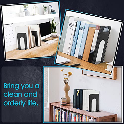 Bookends, Book Ends, Metal Bookends for Shelves, Tree Bookend Stopper for Heavy Books, Black Book Ends to Hold Books for Home Office