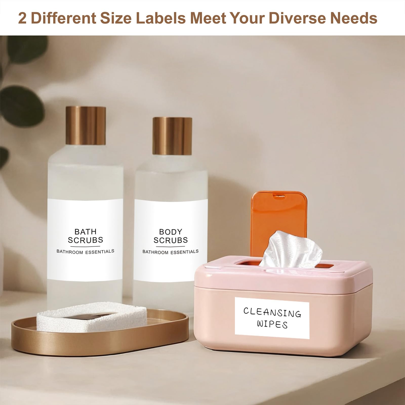 540 PCS Bathroom Home Laundry Labels for Organizing with DIY Blank Labels, Preprinted Minimalist Waterproof Oil Resistant Stickers for Bathroom Laundry Home Beauty Organization Supplies Labels