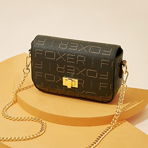 FOXLOVER PVC Leather Small Crossbody Bag for Women Chain Signature Women’s Shoulder Bag Purse Lightweight Mini Handbags
