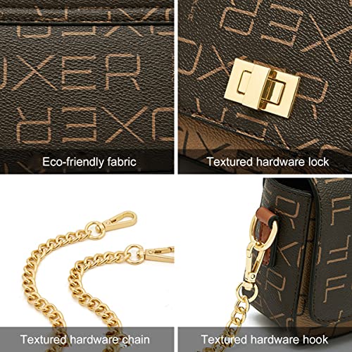 FOXLOVER PVC Leather Small Crossbody Bag for Women Chain Signature Women’s Shoulder Bag Purse Lightweight Mini Handbags