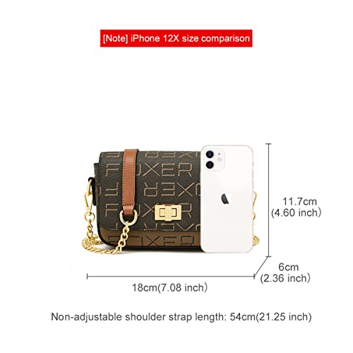 FOXLOVER PVC Leather Small Crossbody Bag for Women Chain Signature Women’s Shoulder Bag Purse Lightweight Mini Handbags