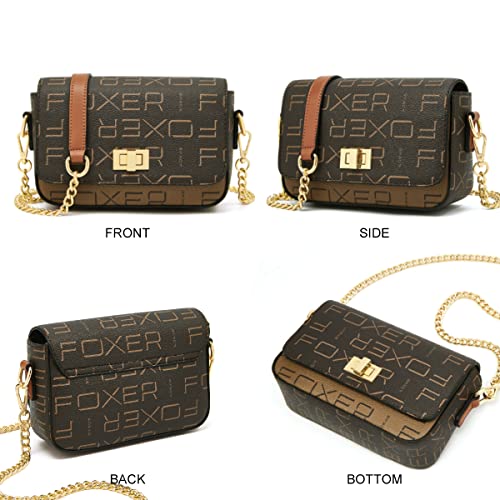 FOXLOVER PVC Leather Small Crossbody Bag for Women Chain Signature Women’s Shoulder Bag Purse Lightweight Mini Handbags