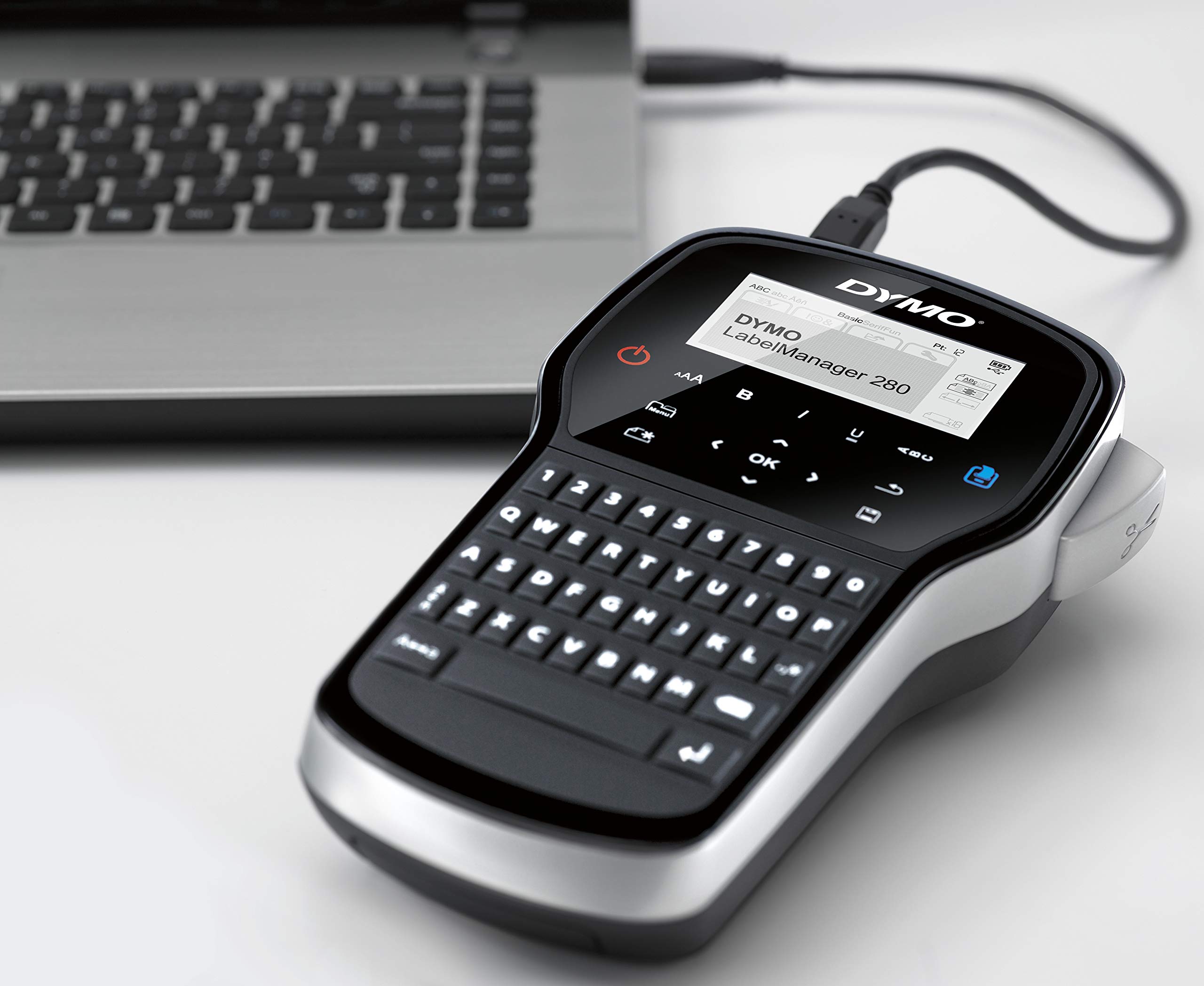 DYMO Label Maker | LabelManager 280 Rechargeable Portable Label Maker, Easy-to-Use, One-Touch Smart Keys, QWERTY Keyboard, PC and Mac Connectivity, for Home & Office Organization