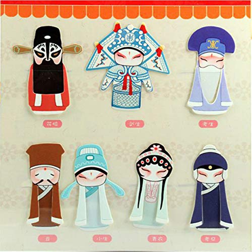 NHW 35Pcs Exquisite Chinese Classical Beijing Peking Opera Mini Facebook Bookmarks Creative Stationery Set Best Gift for Student (7)