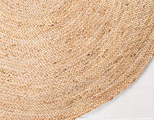 Unique Loom Braided Jute Collection Area Rug - Dhaka (4' 1" x 6' 1" Oval, Natural)