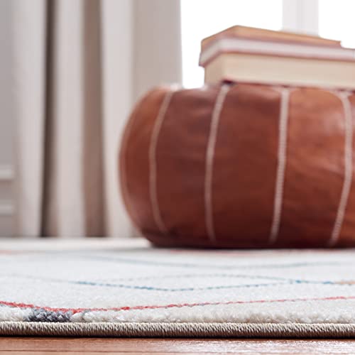 SAFAVIEH Farmhouse Collection 4'5" x 6'5" Ivory/Gold FMH599A Moroccan Boho Tassel Area Rug