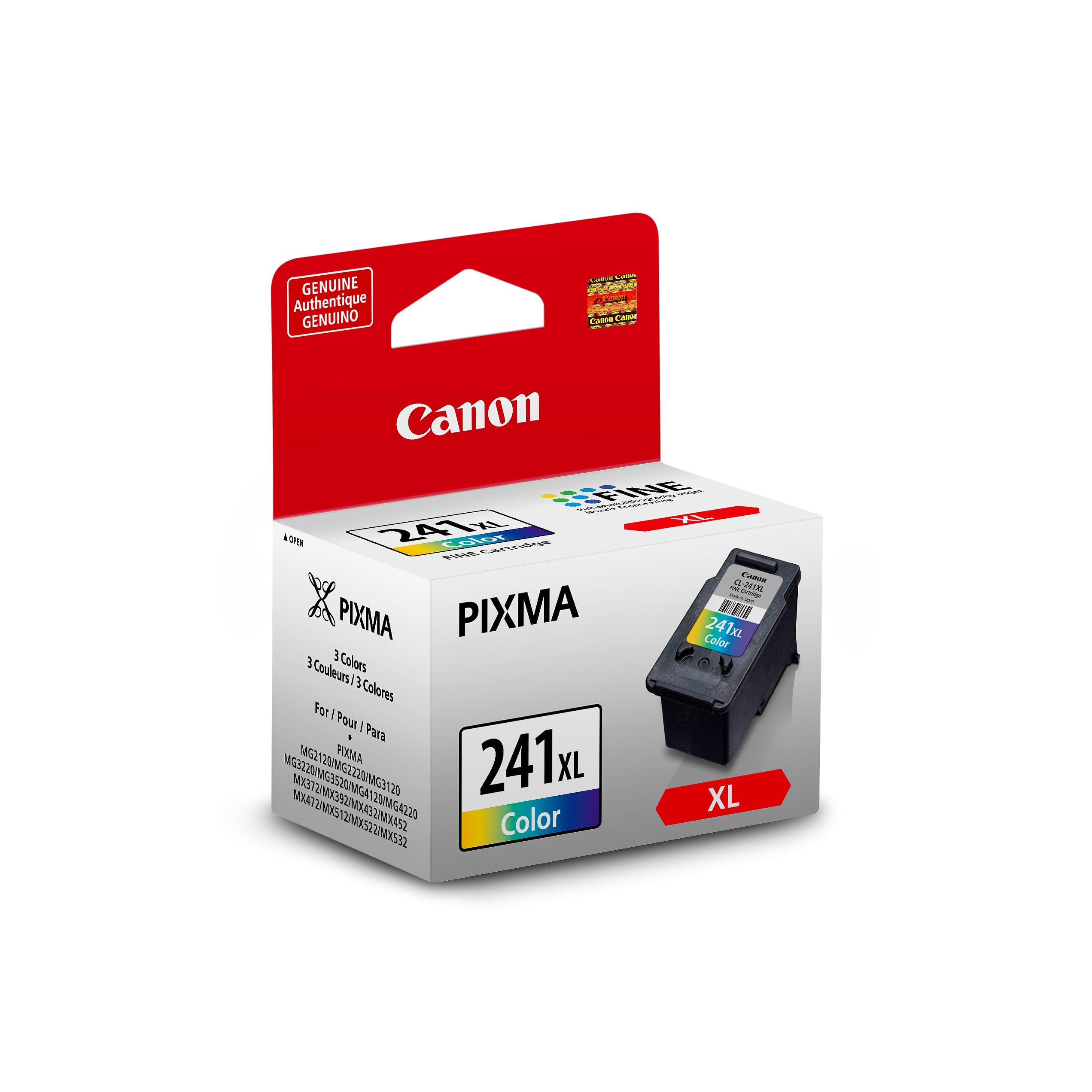 Canon CL-241XL Compatible to MG2120/MG3120/MG4120,MG3222,MG3520,MG3620,MX459,MX472,MX512/MX432/MX372,MX522/MX452/MX392,MX532,TS5120 Printers