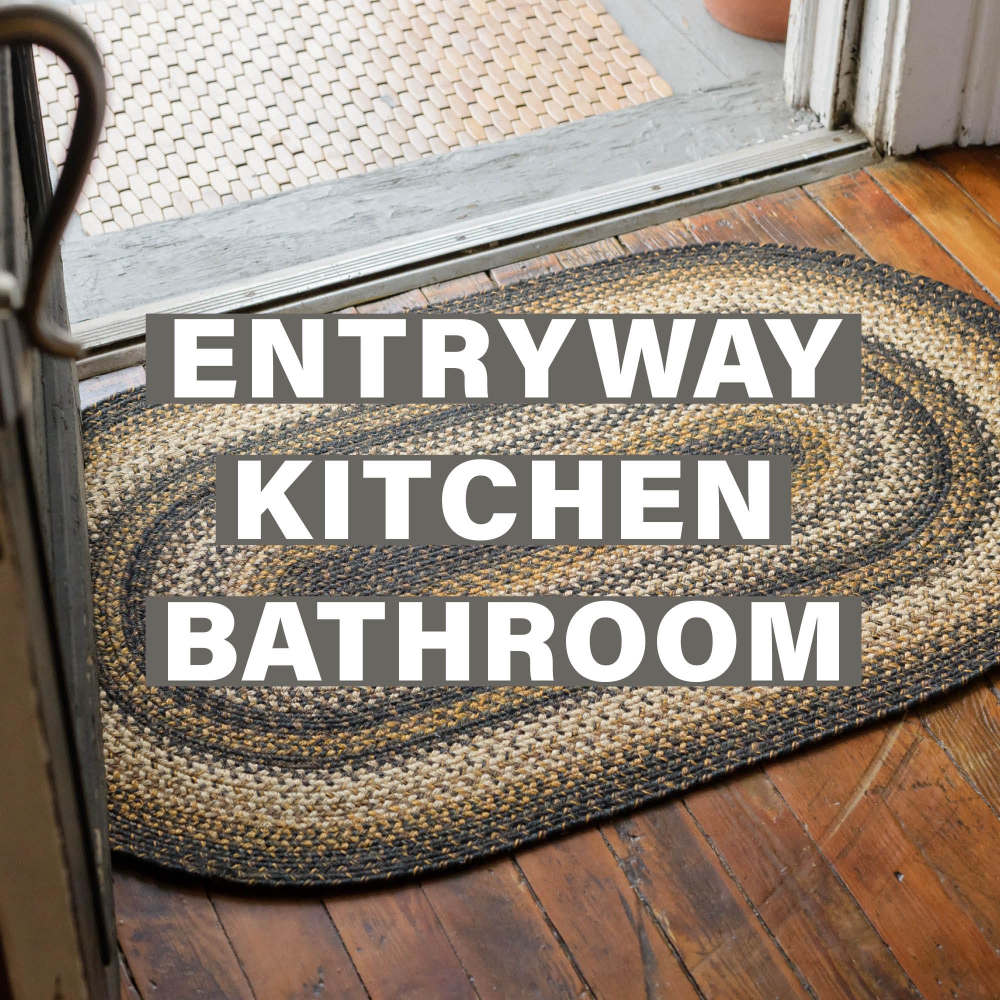 Homespice 20x30” Black Oval Braided Rug. Kilimanjaro Black Jute Oval Rug. Uses- Entryway Rugs, Kitchen Rugs, Bathroom Rugs. Reversible, Rustic, Country, Primitive, Farmhouse Decor Rug