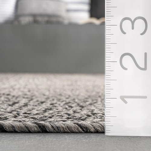 nuLOOM Jayda Braided Ombre Indoor/Outdoor Area Rug, 4x6, Charcoal