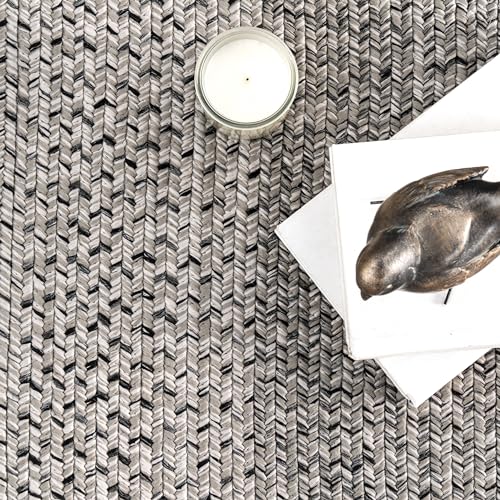 nuLOOM Jayda Braided Ombre Indoor/Outdoor Area Rug, 4x6, Charcoal