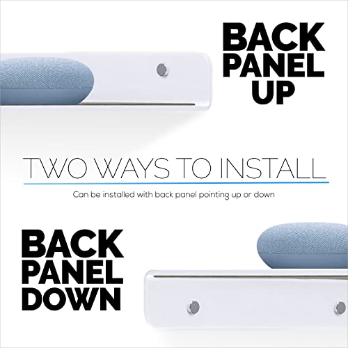 BRAINWAVZ 2-Pack 10โ Corner Floating Shelf for Speakers, Books, Decor, Plants, Cameras, Photos, Kitchen, Bathroom, Routers & More Universal Small Holder Acrylic Wall Shelves (White)