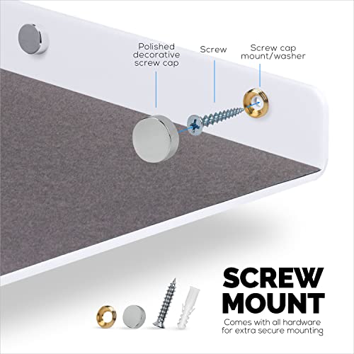 BRAINWAVZ 2-Pack 10โ Corner Floating Shelf for Speakers, Books, Decor, Plants, Cameras, Photos, Kitchen, Bathroom, Routers & More Universal Small Holder Acrylic Wall Shelves (White)