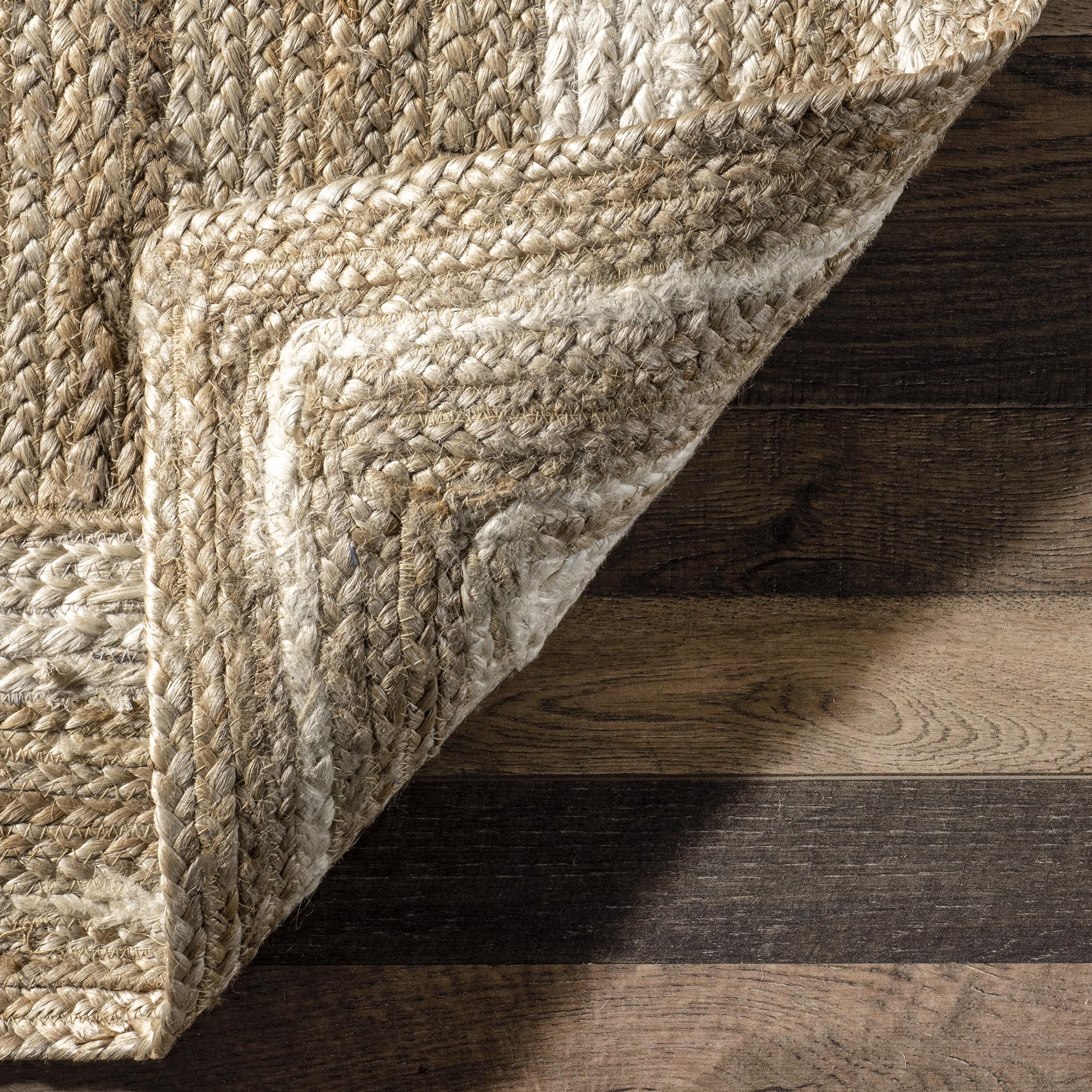 nuLOOM Rikki Coastal Braided Jute Area Rug, Oval 4x6, Off-white