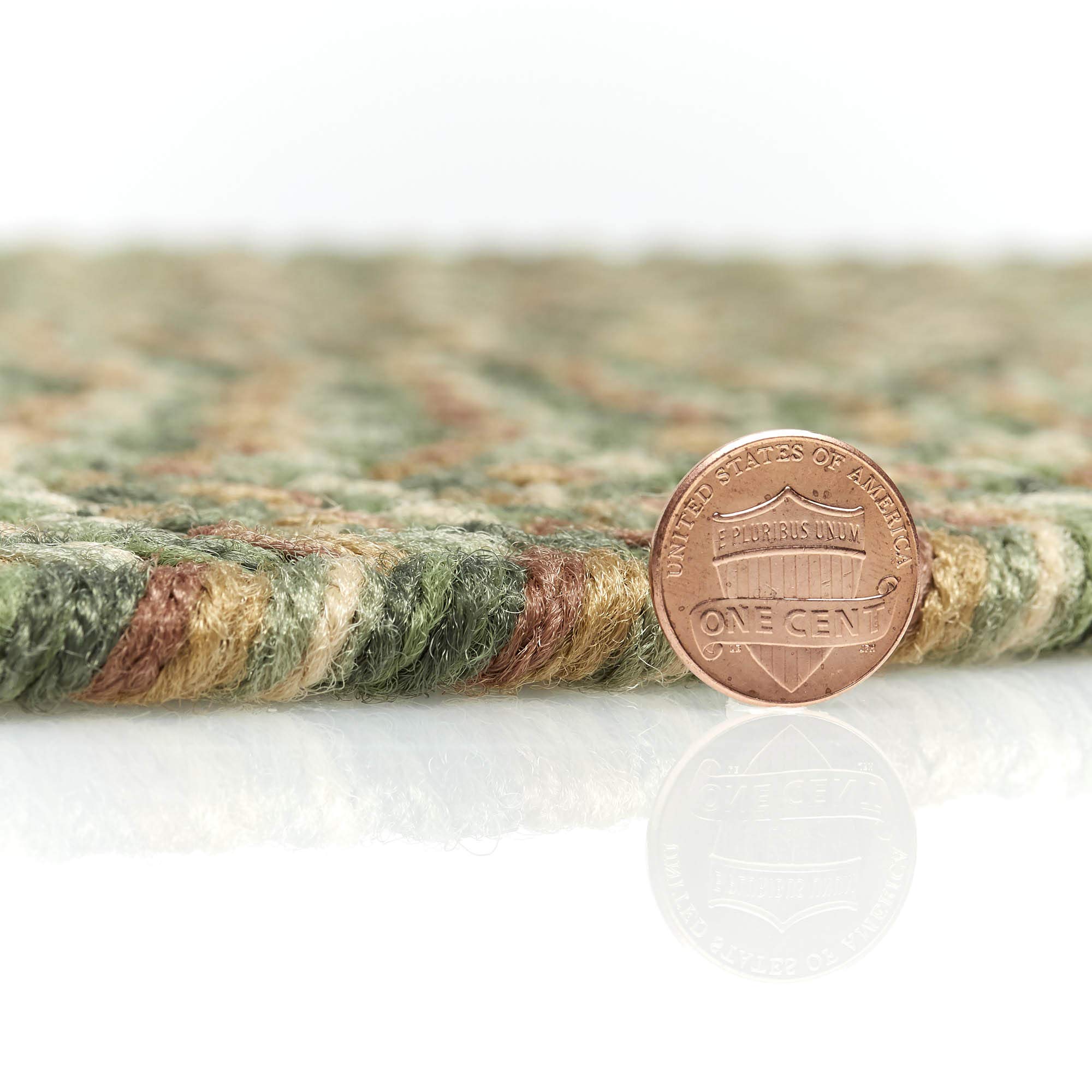 Super Area Rugs Braided Rug Sanibel Indoor/Outdoor Braided Classic American Made Carpet, Basil Tweed, 4' x 6' Oval