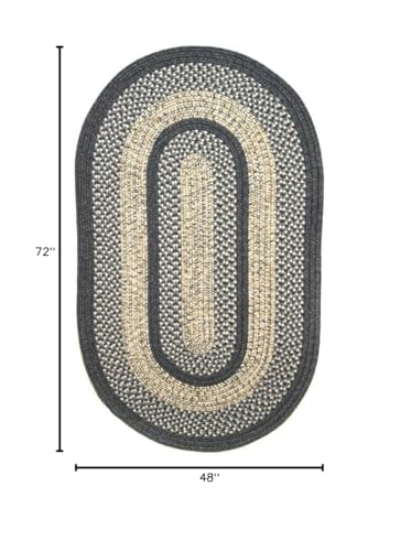 Thorndike Mills Town Crier Braided Rug 4' x 6' Blue