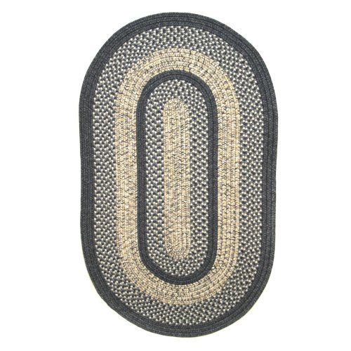 Thorndike Mills Town Crier Braided Rug 4' x 6' Blue